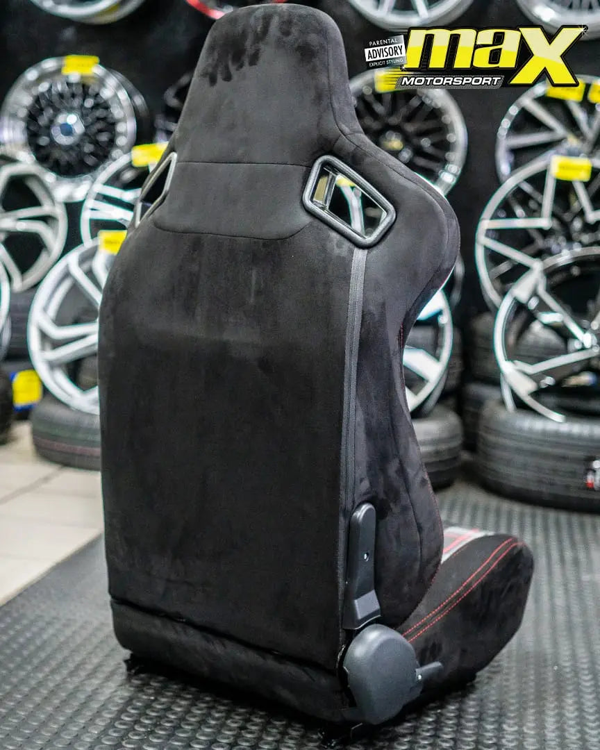 Reclinable Racing Seats - GTI Style Tartan Design Black Suede With Red ...