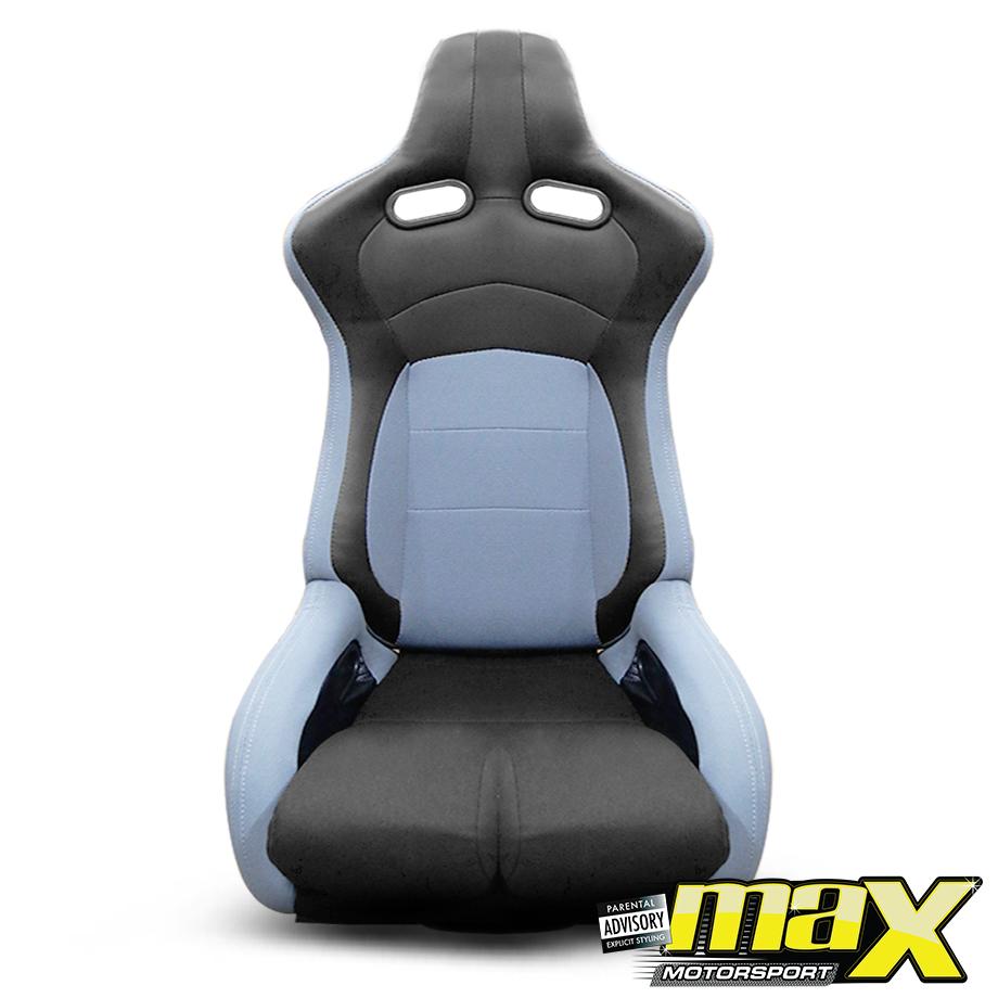Reclinable Wingback Racing Seats PVC + Cloth (Pair) – Max Motorsport