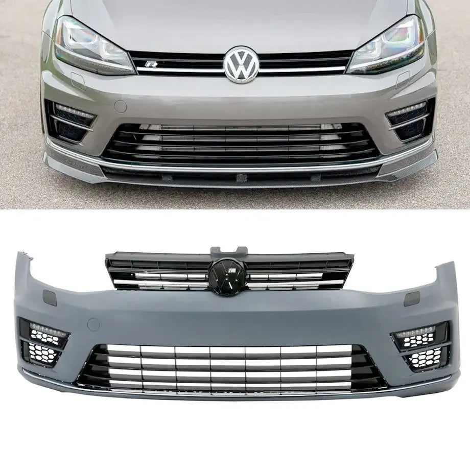 Suitable To Fit - VW Golf 7 (12-17) R20 Style Plastic Front Bumper Upg ...