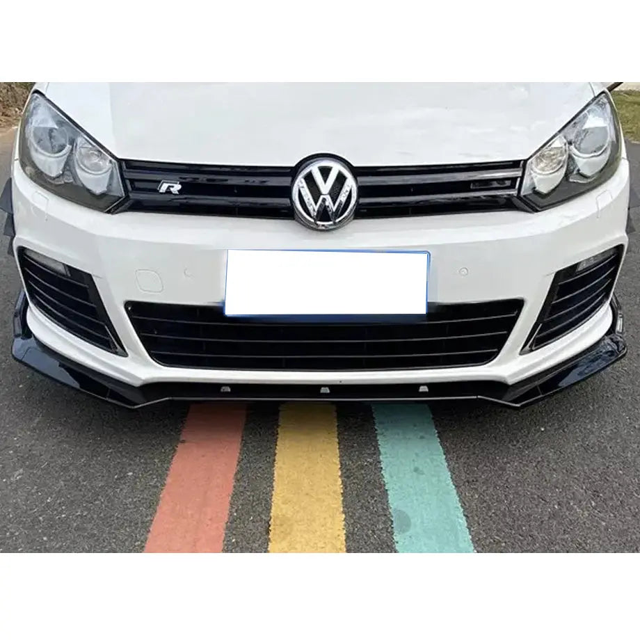 Suitable To Fit - VW Golf 6R Gloss Black 3-Piece Plastic Front Spoiler ...