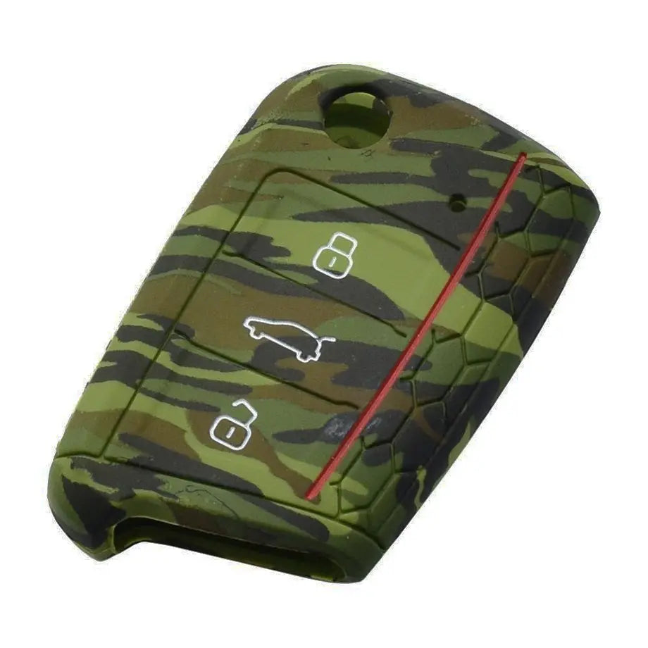 Suitable To Fit - VW Golf 7 TSI Camouflage Style Silicone 3-Button Key ...