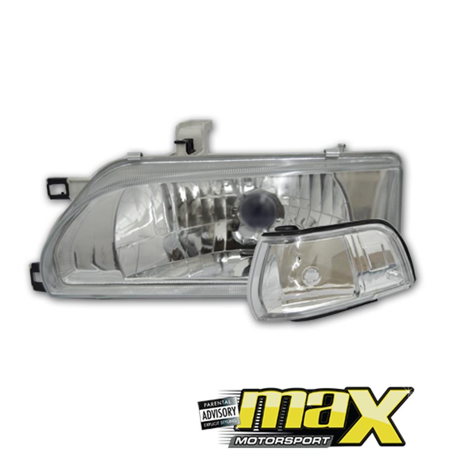 Toyota Corolla (93-96) Crystal Headlights With Corner Lamps (Chrome ...