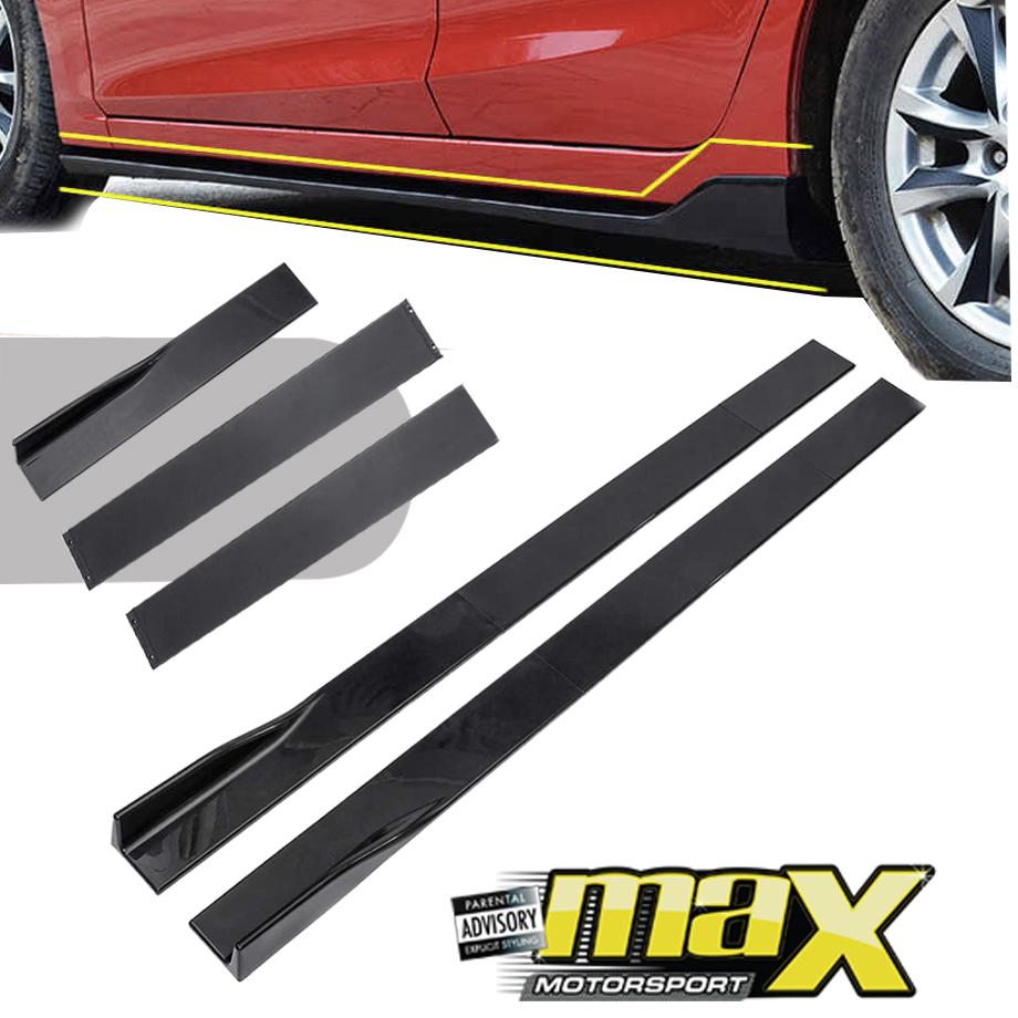 Universal 6-Piece Gloss Black Interlocking Side Skirts Extensions – Max ...