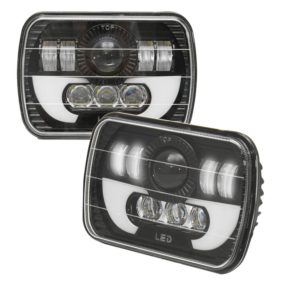 Universal 7 Inch LED Projector Square Headlight – Max Motorsport