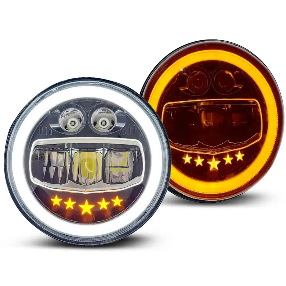 Universal 7 inch Jeep Style LED Angel Eye Headlight Star Design – Max ...
