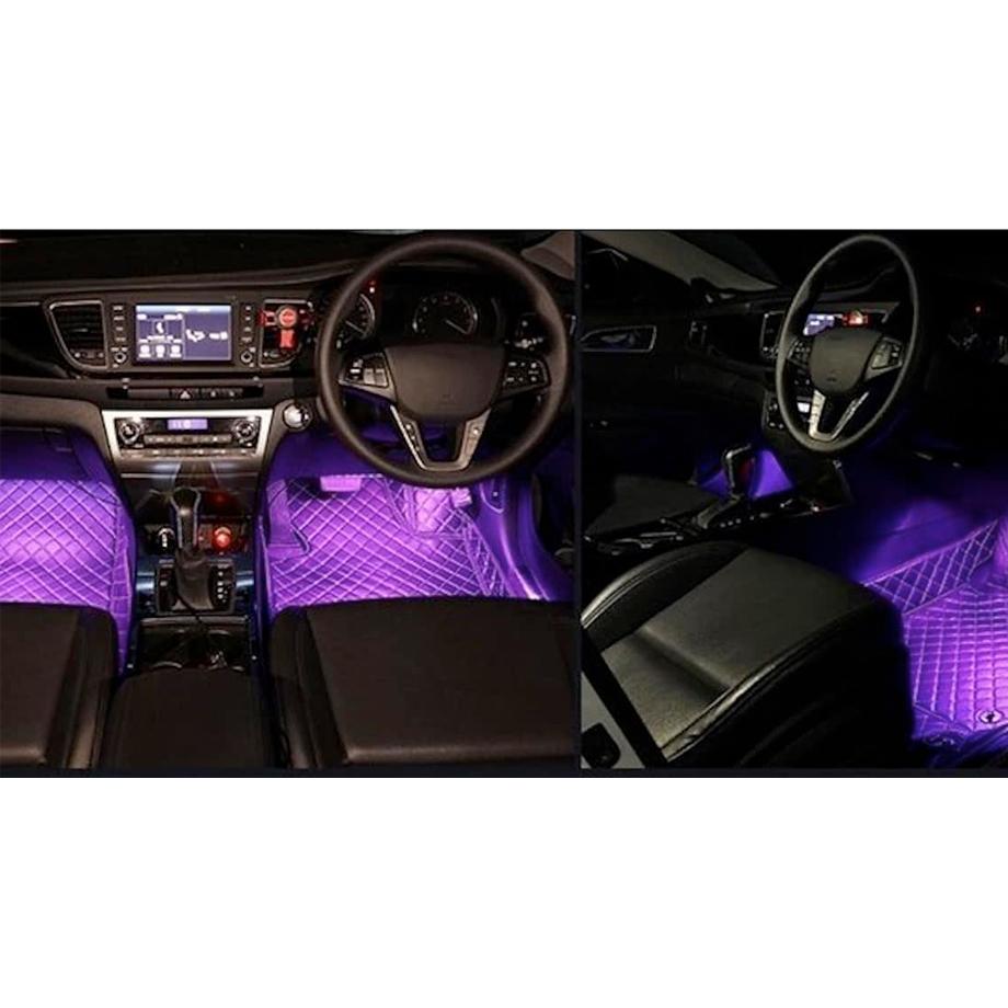Universal Car Interior RGB LED Ambient Lighting With Wireless Remote ...