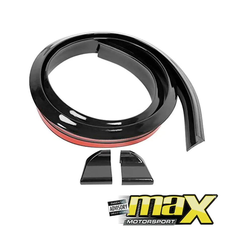 Universal Rubber Boot Spoiler With Caps (Gloss Black) – Max Motorsport