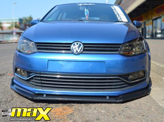 Suitable To Fit - VW Polo 6 / Polo 7 TSI Gloss Black 3-Piece Front Lip ...