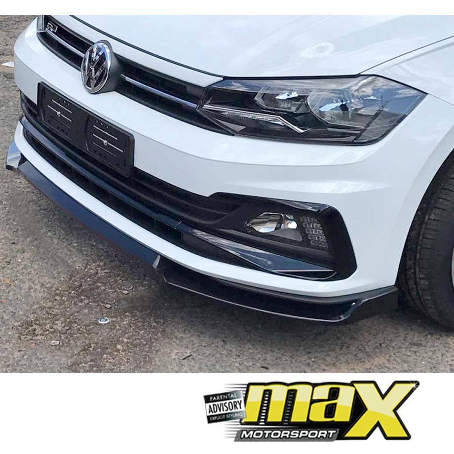 VW Polo 8 (19-On) Gloss Black 3-Piece Front Spoiler – Max Motorsport