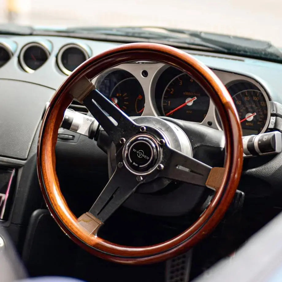 Wood Grain Look Drift Style Steering Wheel (350mm) – Max Motorsport