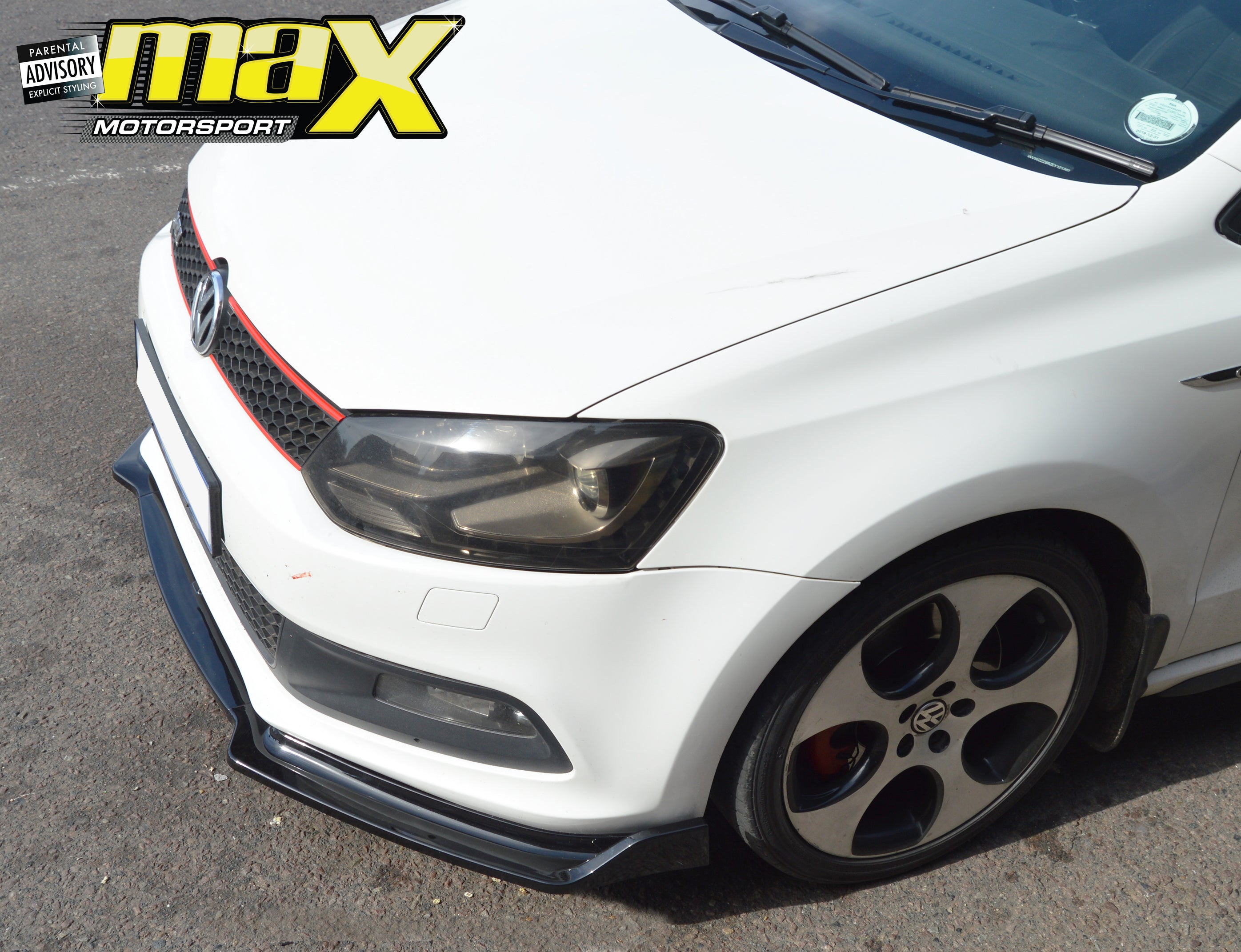 VW Polo 6 / Polo 7 GTI Gloss Black 3-Piece Front Lip Spoiler – Max ...